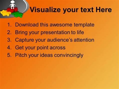 D Man On Colorful Puzzle Pieces PowerPoint Templates Ppt Backgrounds For Slides