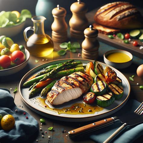Fitness Večeře Hubnutí Kuřecí Prsa Na Grilu S Grilovanou Zeleninou Merlin Pubcz