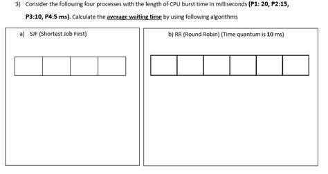 solved 3 consider the following four processes with the