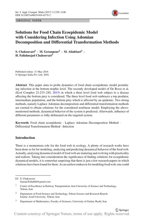 Solutions For Food Chain Ecoepidemic Model With Considering Infection Using Adomian
