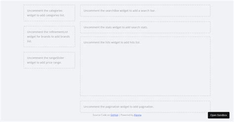 algolia instantsearch ecommerce codesandbox
