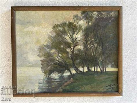 Симеон Кръстев Охридското Езеро Маслени Бои Живопис Изкуство Музика Balkanauction