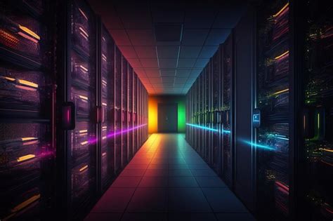 Premium Photo Matrix Server Indoor Space Ai Technology Generated