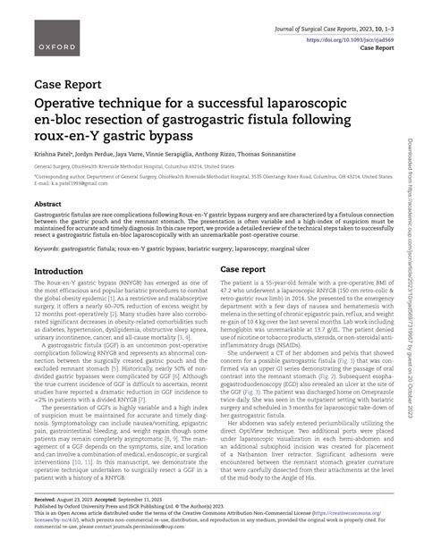 Pdf Operative Technique For A Successful Laparoscopic En Bloc