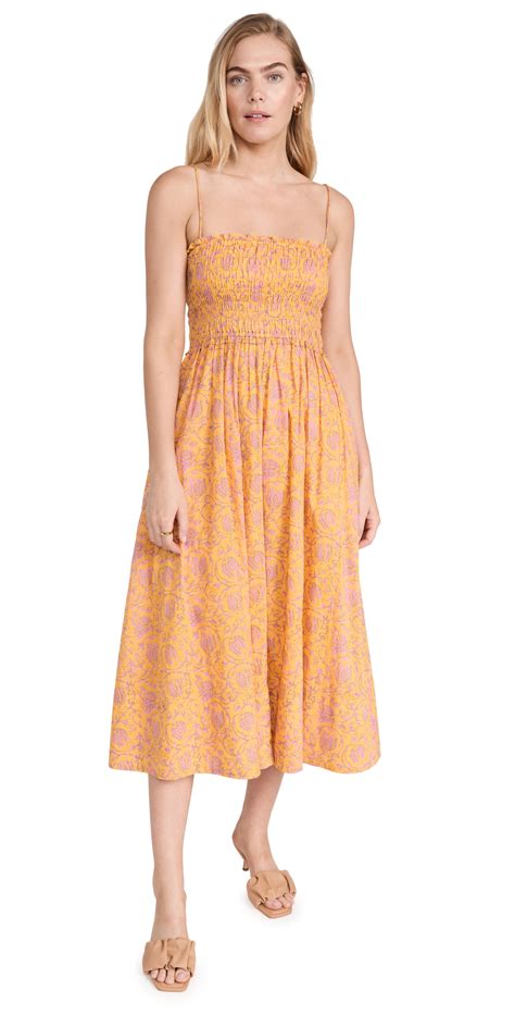Buy Apiece Apart Porta Smocked Spaghetti Strap Dress Online Coshio