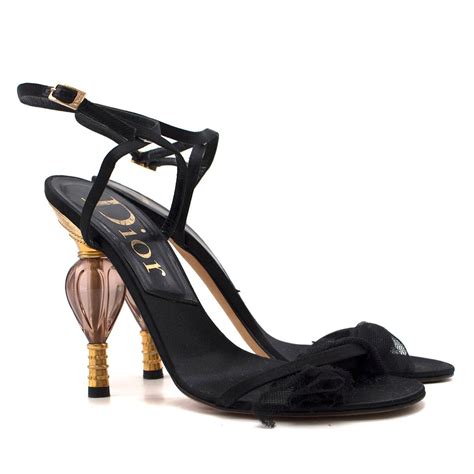 Dior Sculpted Perfume Bottle Heel Satin Sandals Size 36 At 1stdibs