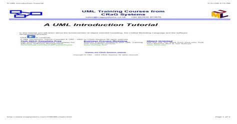 Pdf A Uml Introduction Tutorial Brooklyn College Uml Introduction