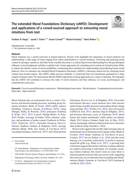 The Extended Moral Foundations Dictionary Emfd Download Free Pdf Methodology Crowdsourcing