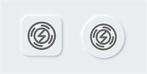 Wireless Charging Line Icon In Neomorphic Design Style Electricity