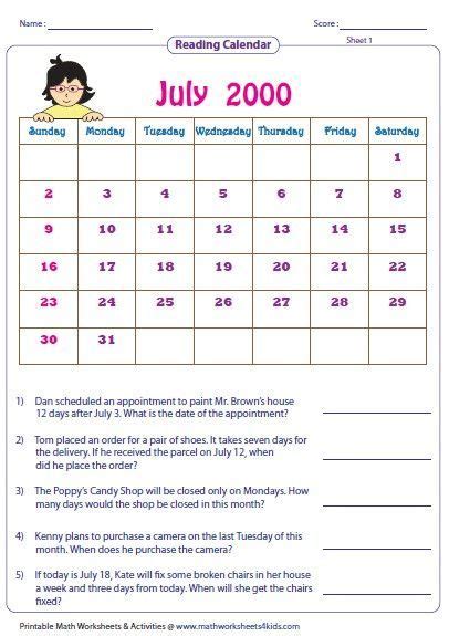 Grade 3 Maths Worksheets 9 3 Problem Solving With Calendars Artofit