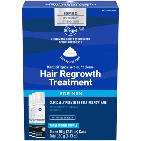 Kroger® 5 Minoxidil Foam Hair Regrowth Treatment For Men 3 Ct 2 11 Oz Frys Food Stores