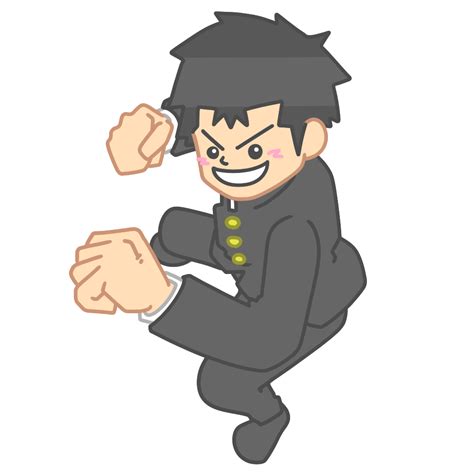 矢印に乗る学ラン男子 イラストせんせい使いやすいフリー素材集