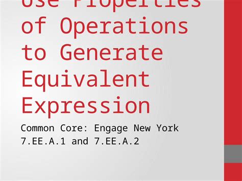 pptx use properties of operations to generate equivalent expression