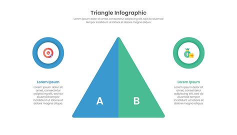 Flat Triangle Infographic With 2 Options For Business Presentation