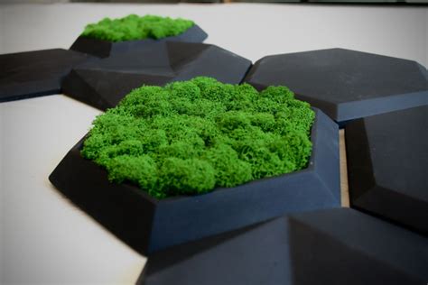 Украшение настенное интерьерное 3д панели для стен соты со мхом панно 12 шт черные купить