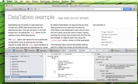 Json Datatables