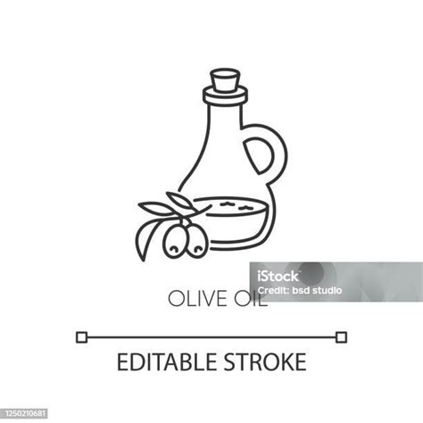 올리브 오일 픽셀 완벽한 선형 아이콘 비건 성분 음식 조미료 엑스트라 버진 오일 얇은 선 사용자 정의 일러스트레이션 윤곽 기호입니다 벡터 격리 된 윤곽선 도면입니다 편집