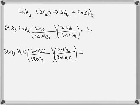 Solved Calcium Hydride Cah2 Reacts With Water To Form Hydrogengas