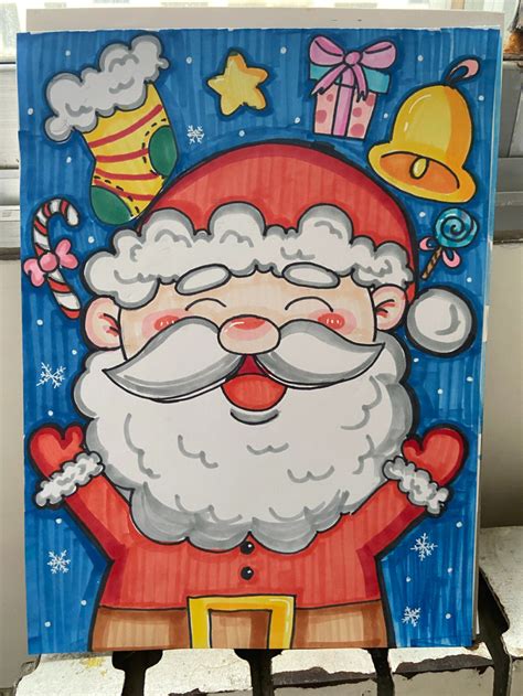 圣诞老人怎么画儿童画 圣诞老人怎么画驯鹿 大山谷图库