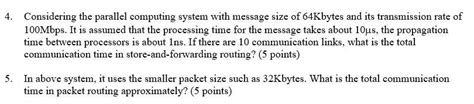 Solved 4 Considering The Parallel Computing System With