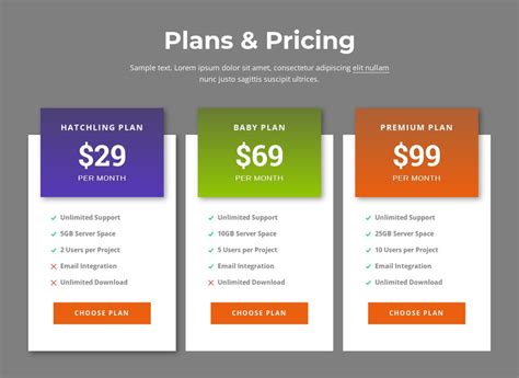 Awesome Pricing Plans Template By Nicepage