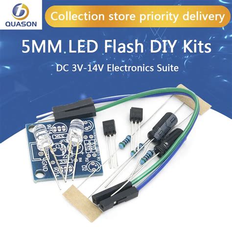 Mht11 Simple 5mm Led Flash Diy Kits Dc 3v 14v Circuit Electronics Suite