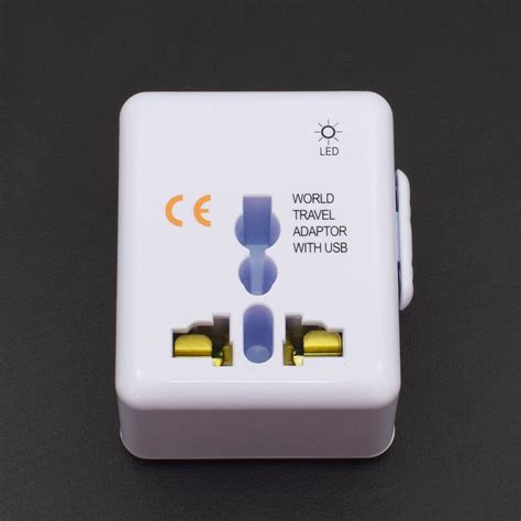 Universal Travel Adaptor With 1000ma Two Usb Port Rees52