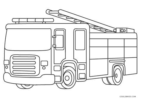 Dibujos Para Colorear De Camiones De Bomberos En Blanco Y Negro