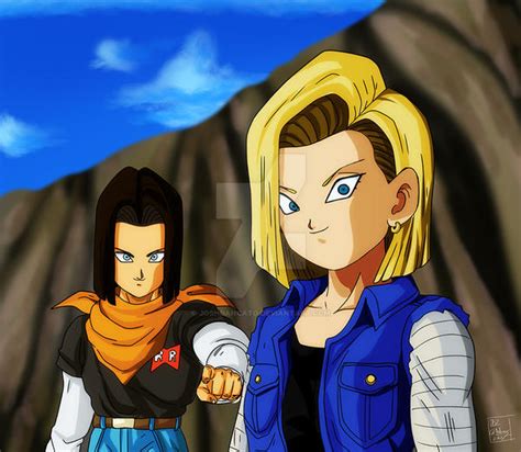 Dbz Cel Redraw Android 17 Android 18 By Joshdancato On Deviantart