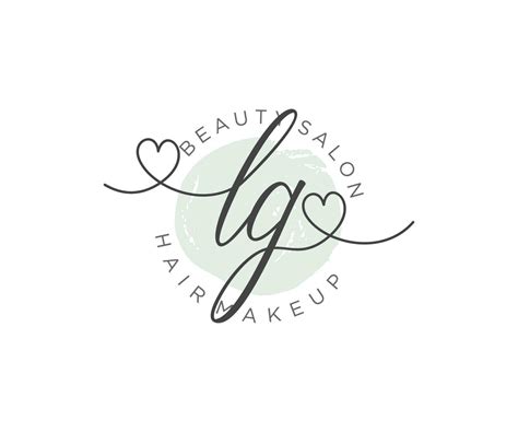 Initial Lg Feminine Logo Collections Template Handwriting Logo Of