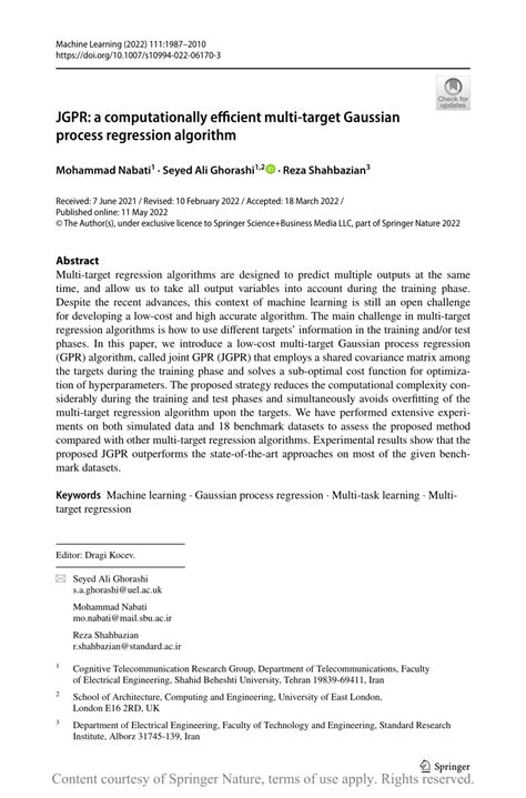 JGPR A Computationally Efficient Multi Target Gaussian Process