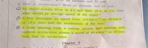 What Is Acceleration Write Its Formula And SI Unit Filo