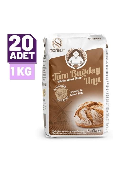 Taş Değirmen Tam Buğday Unu 1 Kg 9 Adet Vegan Tr