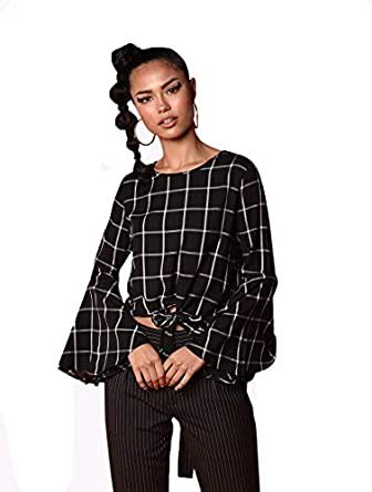 Chimpaaanzee Women Front Knot Top With Bell Sleeve Black Amazon In Clothing Accessories
