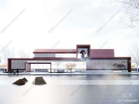 现代网红售楼处建筑su模型下载【id1135023341】知末su模型网