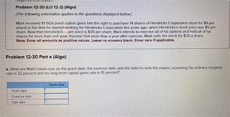 Solved Problem 12 30 LO 12 2 Algo The Following Chegg Com
