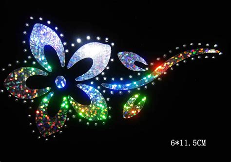 2pc Lot Flower Hot Fix Rhinestone Transfer Motifs Designs Iron On