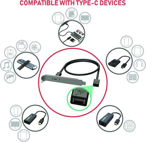 Linkup Usb 32 Gen 2x2 20gbps Usb C Type Internal Panel Cable Mount