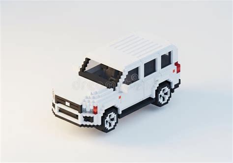 Voxel Suv Car 3d Illustration Stock Image Image Of Blocky Computer
