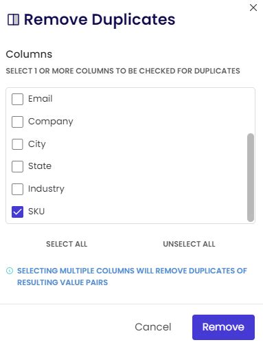 Remove Duplicates Support