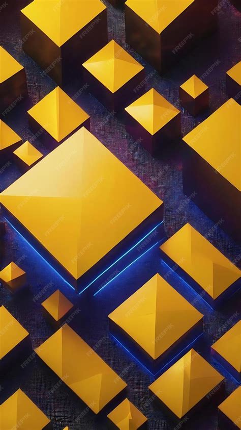 Premium Ai Image 3d Illustration Volumetric Yellow Cube On A