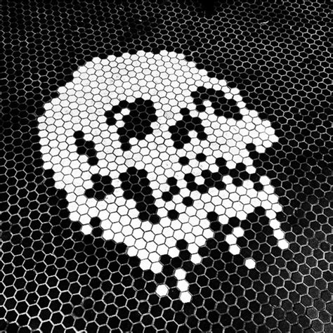 Hexagonal Tile Floor With Skull Design