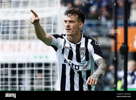 Almelo Jizz Hornkamp Of Heracles Almelo Cheers After Scoring 1 0