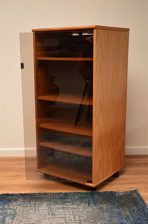 Mid Century Teak And Glass Record Player Cabinet Harrington Galleries