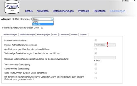 Urbackup Sicherung über Das Internet Krausens Onlinede
