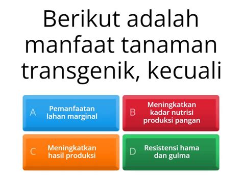 Tanaman Transgenik Quiz