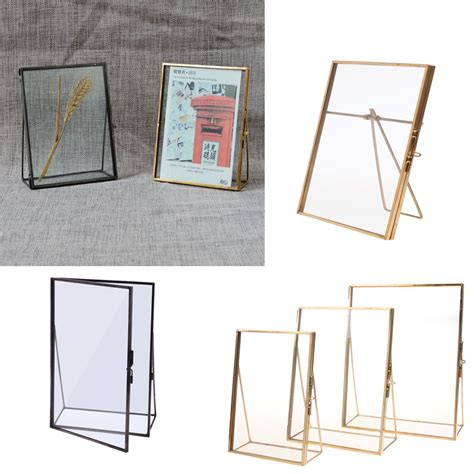 Simple Antique Gold Rectangle Glass Photo Frame Fo Vicedeal