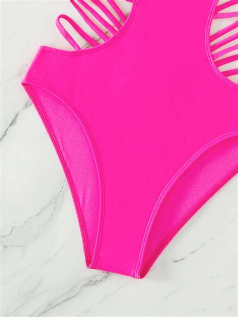Criss Cross Push Up One Piece Swimsuit Shein Usa