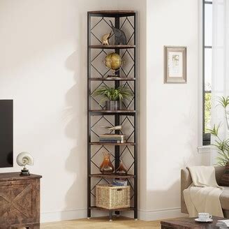 Bluebell 7 Tier Corner Bookshelf Industrial Display Shelf Storage Rack