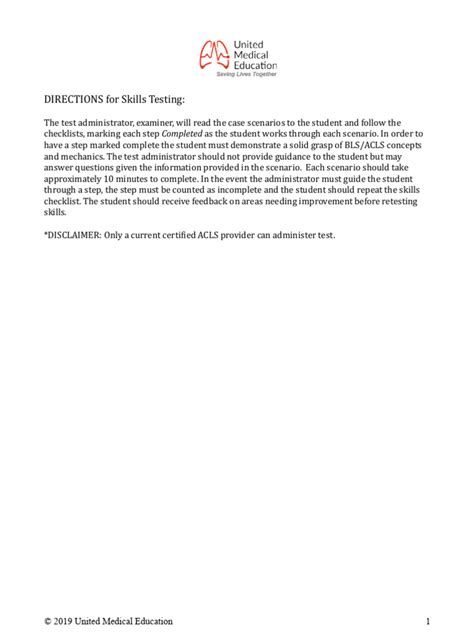 Acls Skills Session Checklists And Megacodes Pdf Cardiopulmonary